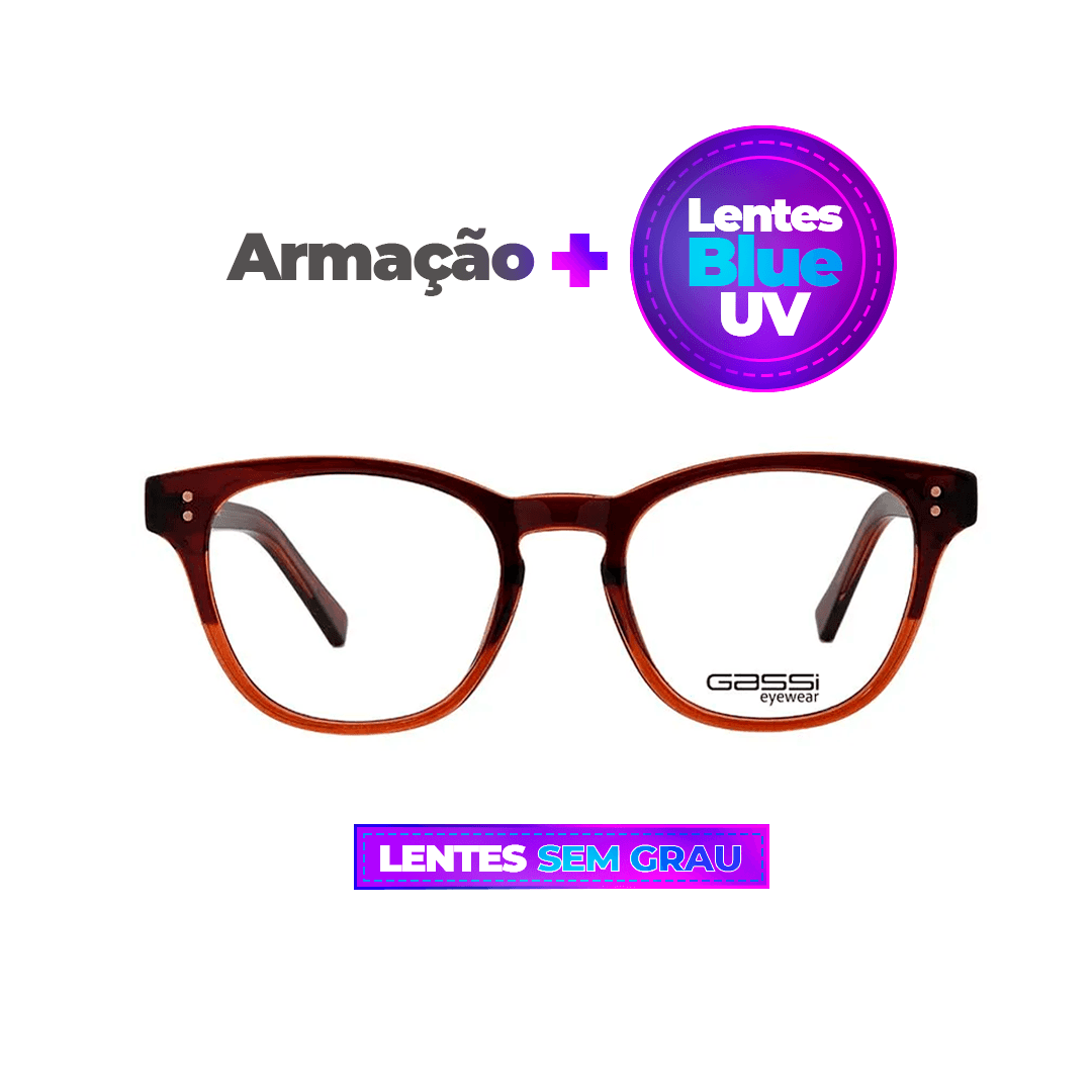 Óculos Gassi Eddy M + Lentes Blue UV - Óticas Gassi