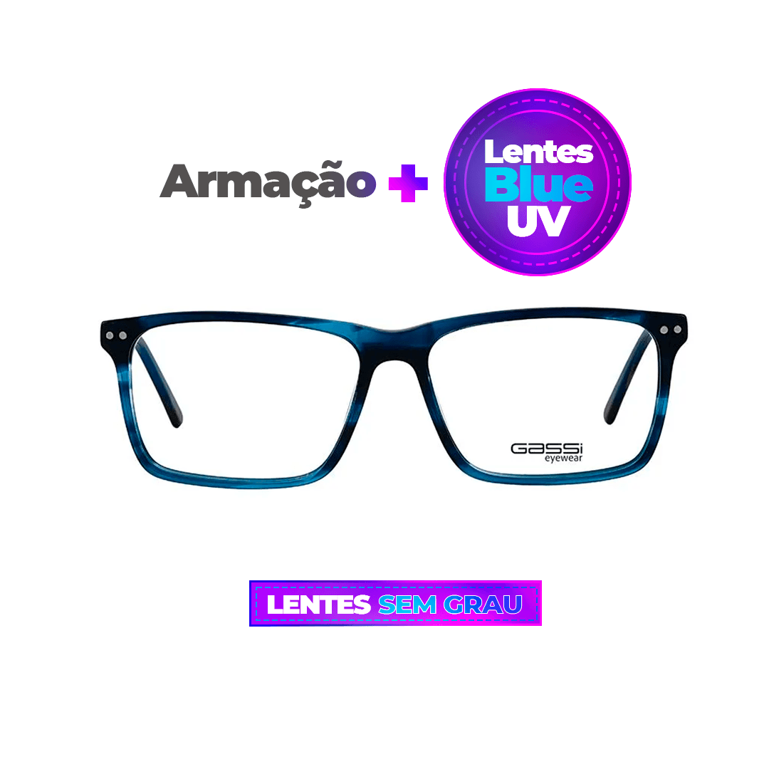 Óculos Gassi Ocean + Lentes Blue UV - Óticas Gassi